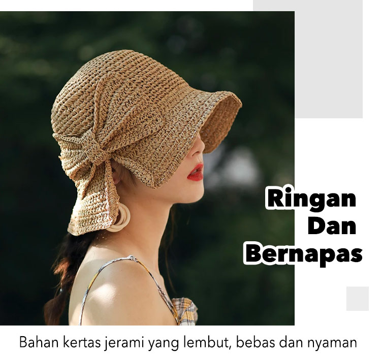 Topi Musim Panas Penuh Dan Busur---Potongan kedua hanya Rp100.000