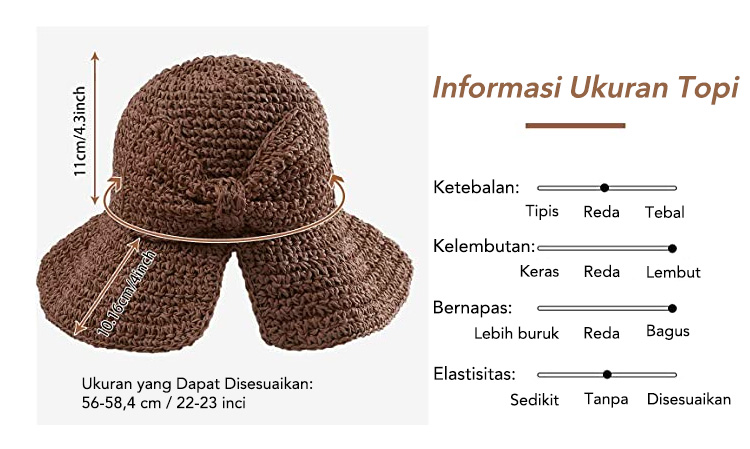 Topi Musim Panas Penuh Dan Busur---Potongan kedua hanya Rp100.000