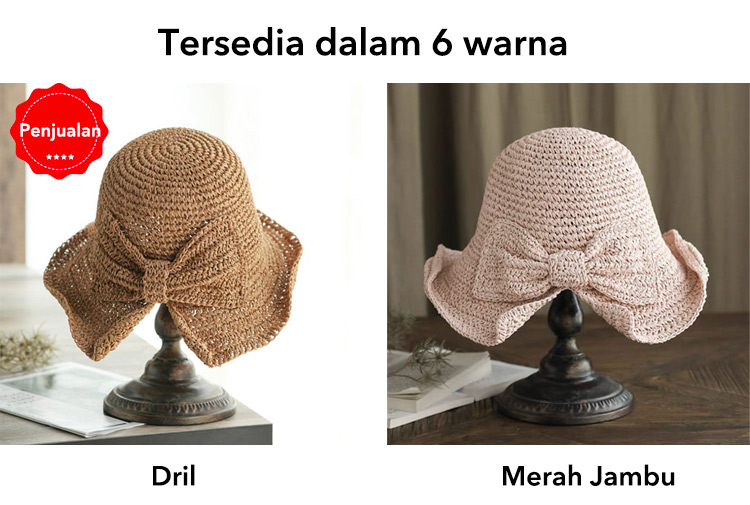Topi Musim Panas Penuh Dan Busur---Potongan kedua hanya Rp100.000
