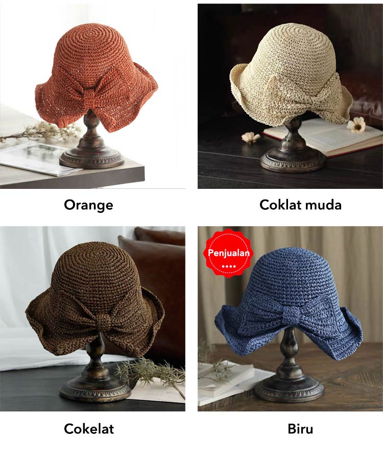 Topi Musim Panas Penuh Dan Busur---Potongan kedua hanya Rp100.000