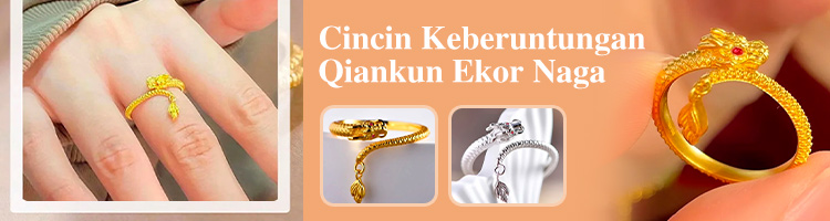 Cincin Keberuntungan Qiankun Ekor Naga