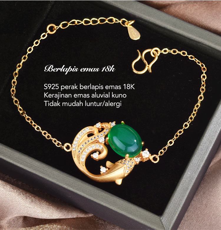 Gold Inlaid Jade Arowana Jewelry